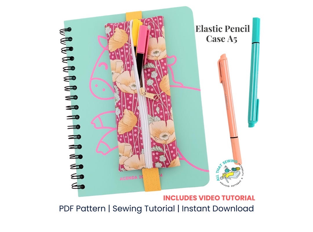 Pen Sleeve Pattern, Journal Pen Pouch, Pencil Sleeve Pattern, Elastic ...