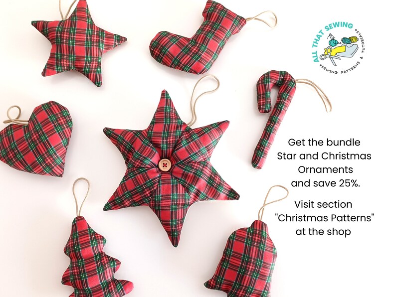 Christmas Star Pattern / Tree Topper - Christmas Decoration, PDF Sewing ...