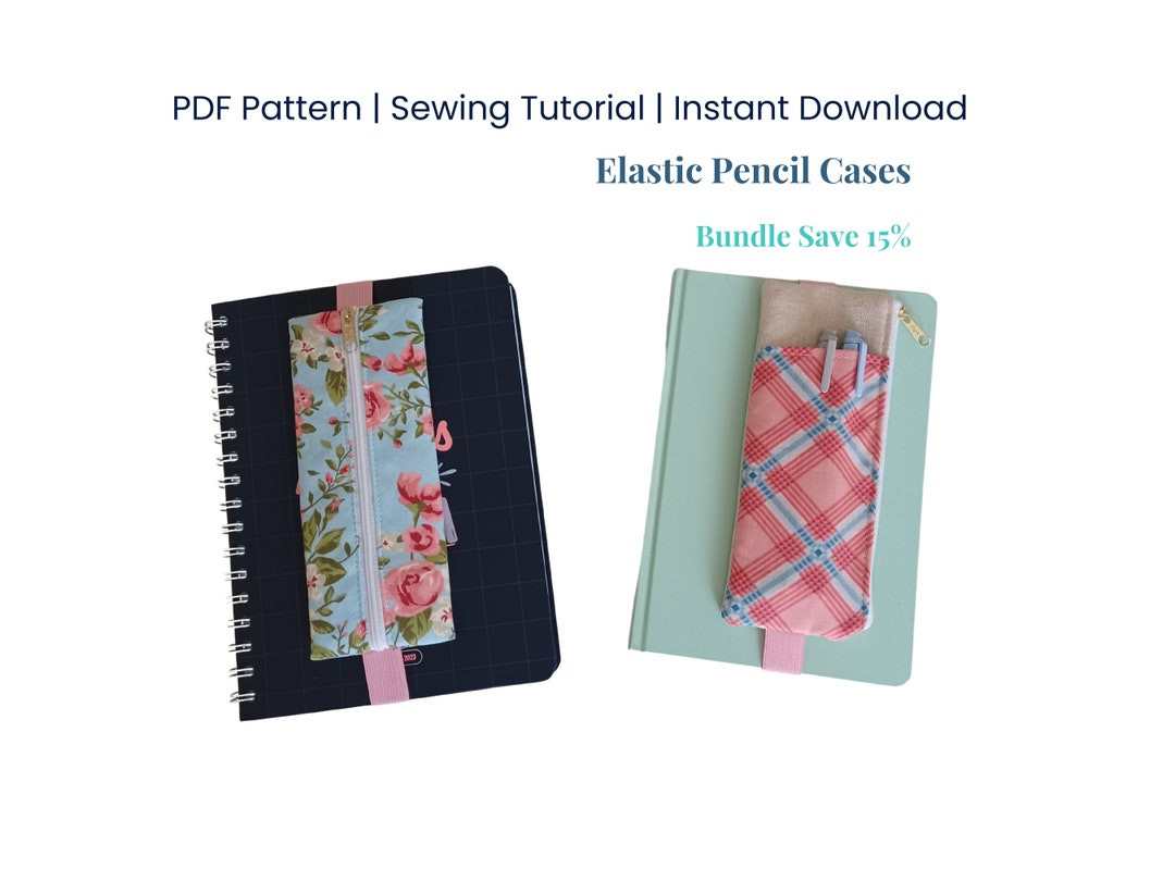 Pen Case Sewing Pattern, Elastic Pencil Pouch, Pencil Pouch for Journal ...