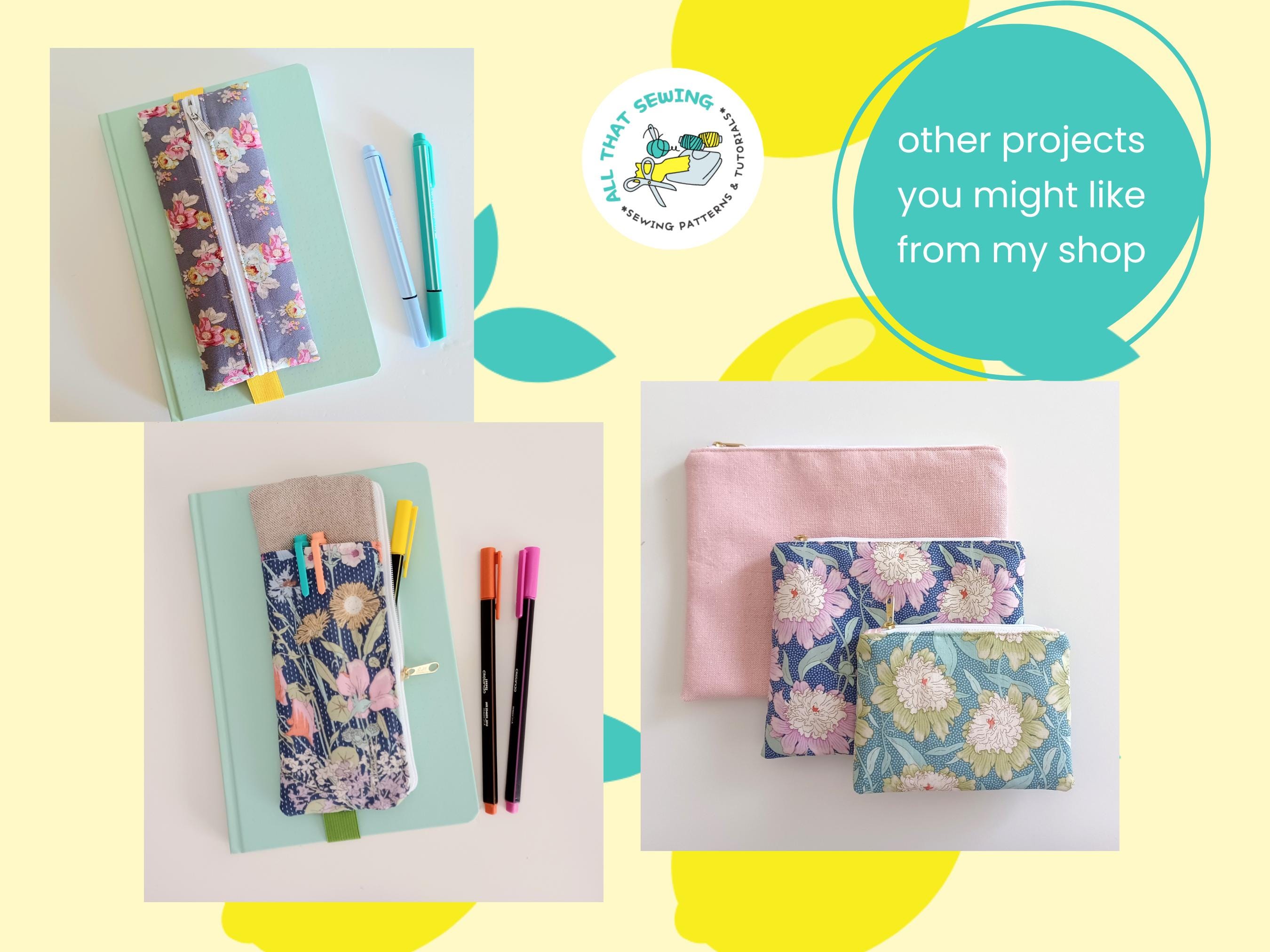 Bookmark Pen Holder Pattern, Notebook Pen Sleeve Tutorial, A5 Pen ...