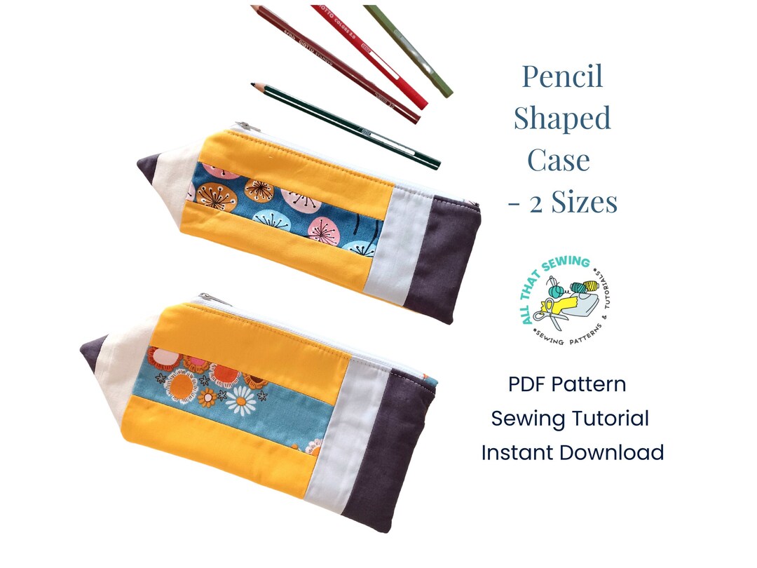 Pencil Shaped Case Pattern, Cute Pencil Case, Zipper Pencil Pouch ...