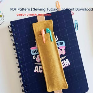 Pen Pouch Notebook Strap Sewing Pattern, Bookmark for Notebook, Sewig ...