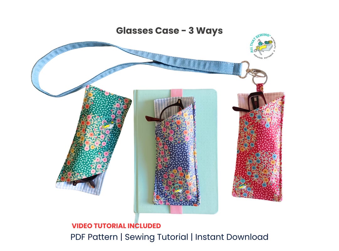 Eyeglasses Case Sewing Pattern, 3-ways (PDF Pattern) - Etsy