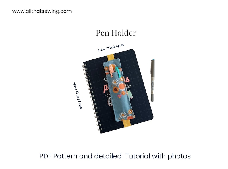 Pen Holder and Elastic Pencil Case Sewing Pattern Bundle, DIY Journal ...