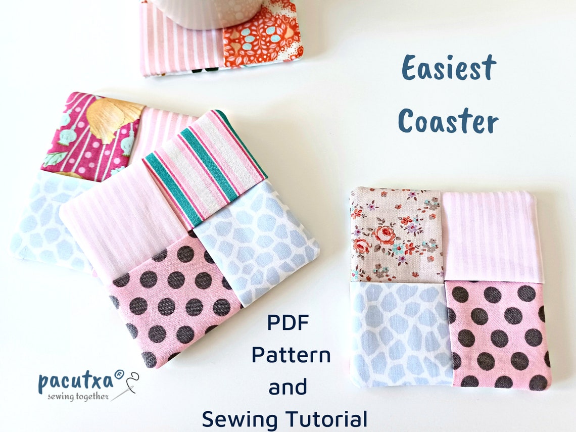 Fabric Coaster Pattern Mug Rug Coaster Sewing Pattern PDF/ - Etsy