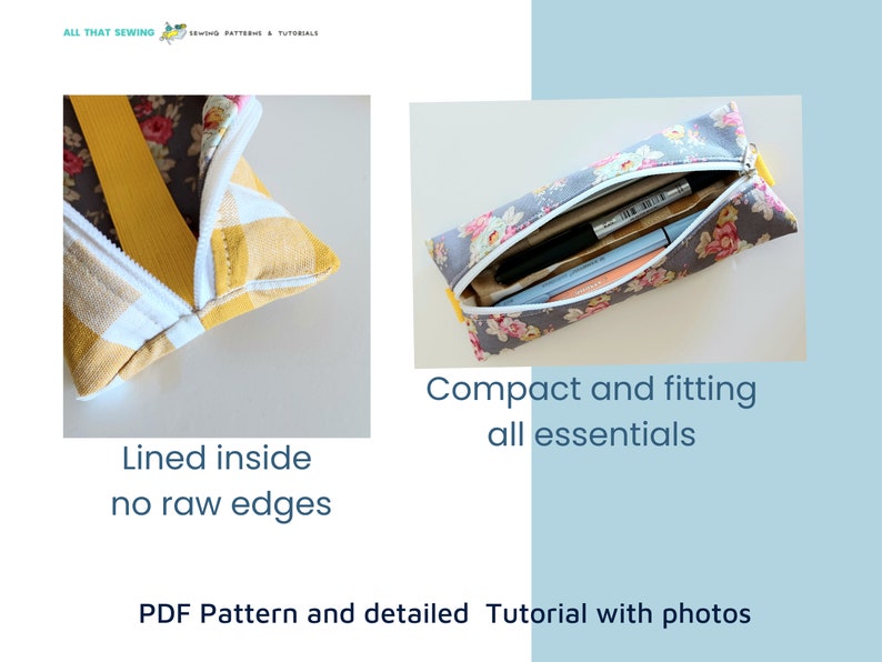 Pen Holder and Elastic Pencil Case Sewing Pattern Bundle, DIY Journal ...
