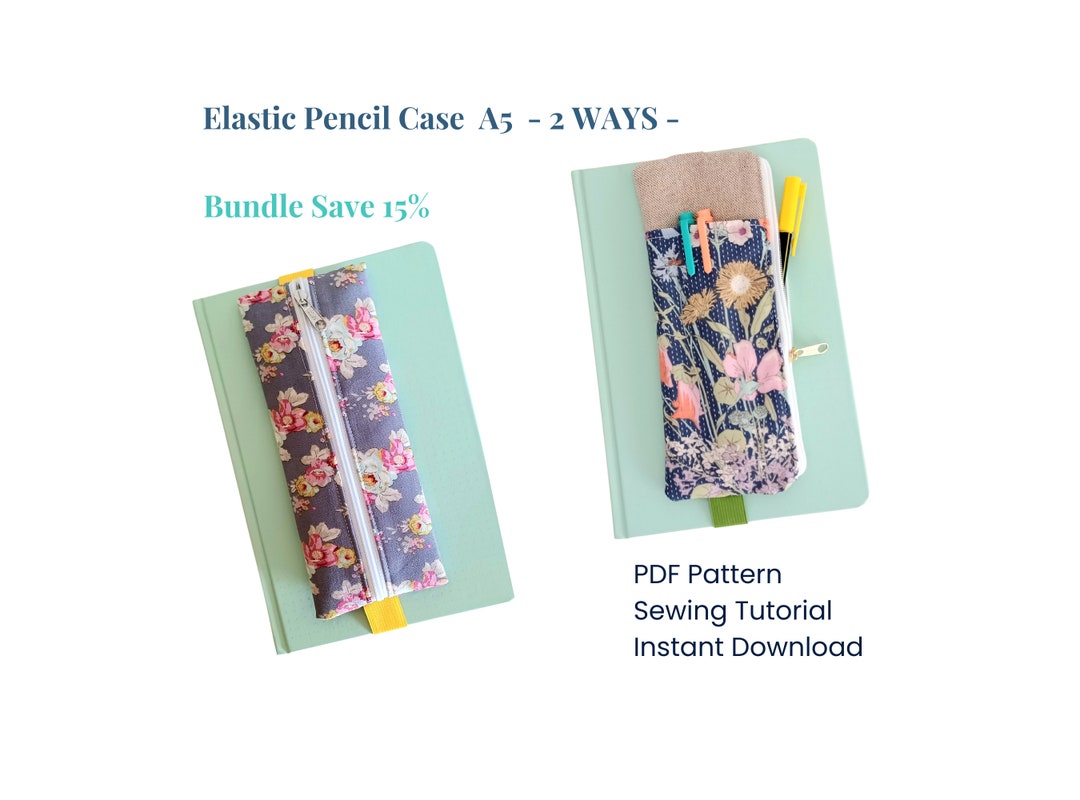 PDF Sewing Pattern Bundle, Notebook Elastic Pencil Case, Agenda Pen ...