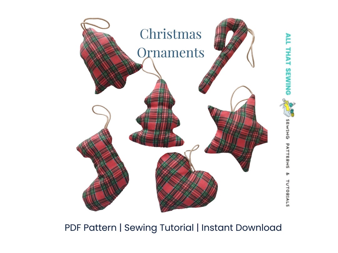 Christmas Decorations DIY - Set of Christmas Ornaments - PDF Sewing ...