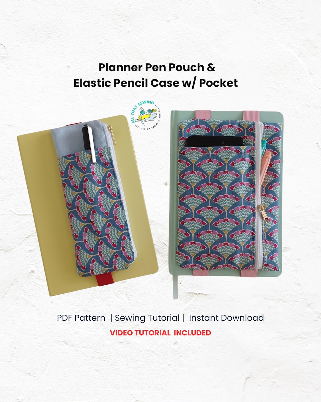 Planner Pouch Pattern, Elastic Pencil Case, Journal Pen Pouch - PDF ...