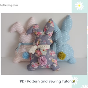 Easter Bunny Sewing Pattern, Stuffed Rabbit Pattern, Easter Sewing ...