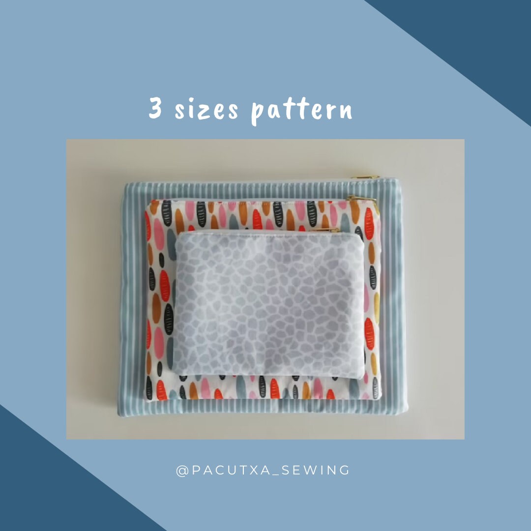 Super Easy Zipper Pouch PDF Sewing Pattern Small Utility - Etsy