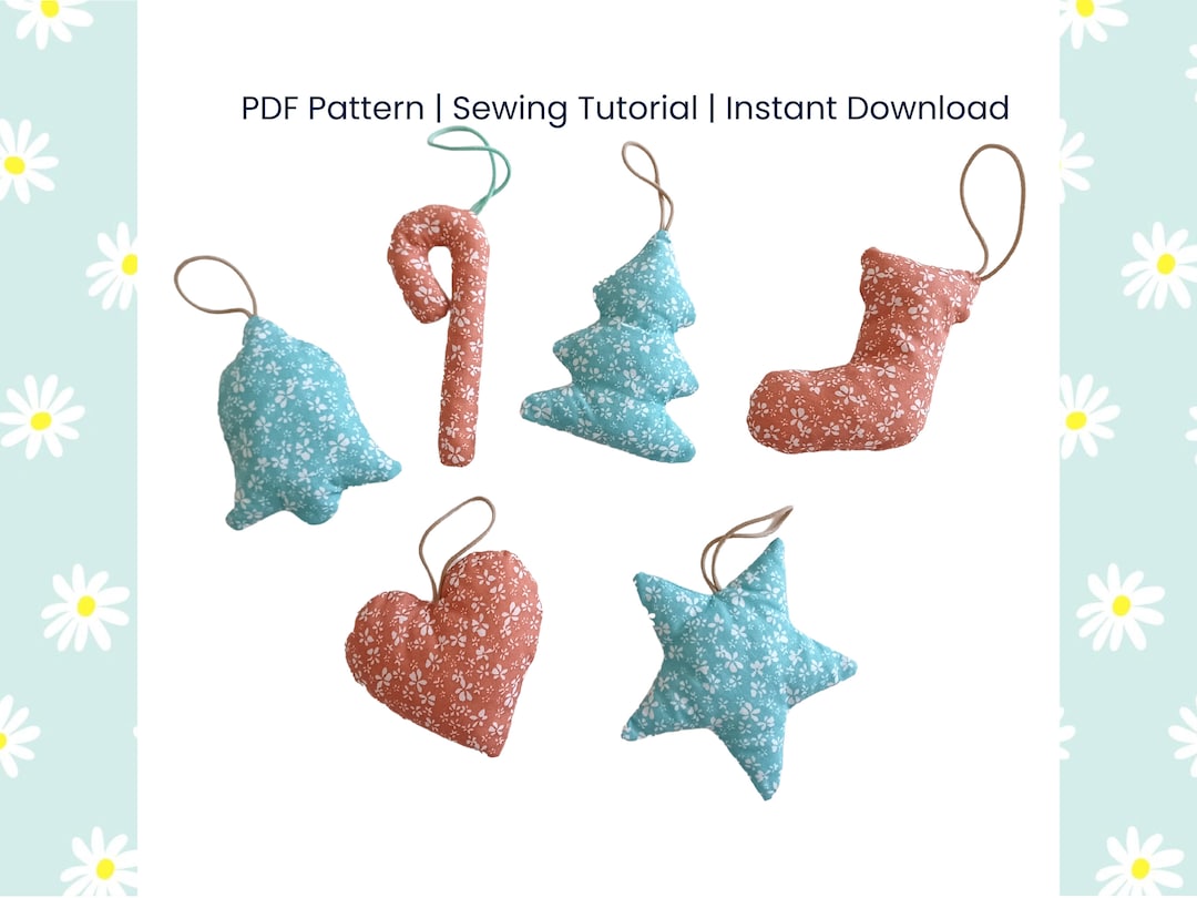 DIY Christmas Ornaments - Tree Ornaments Pattern / PDF Sewing Pattern ...
