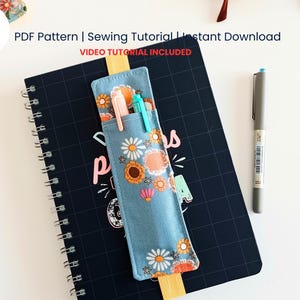 Bookmark Pen Holder Pattern, Notebook Pen Sleeve Tutorial, A5 Pen ...
