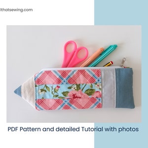 Pencil Pouch Pattern, Pencil Shaped Pouch, Pencil Case Pattern, Zipper ...