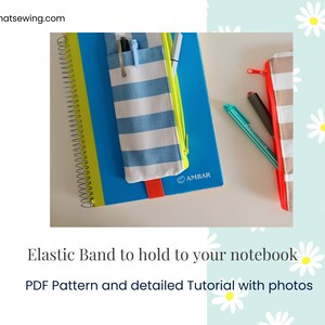 Notebook Elastic Pencil Case Sewing Pattern, Zipper Pencil Pouch PDF ...