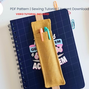 Bookmark Pen Holder Pattern, Notebook Pen Sleeve Tutorial, A5 Pen ...