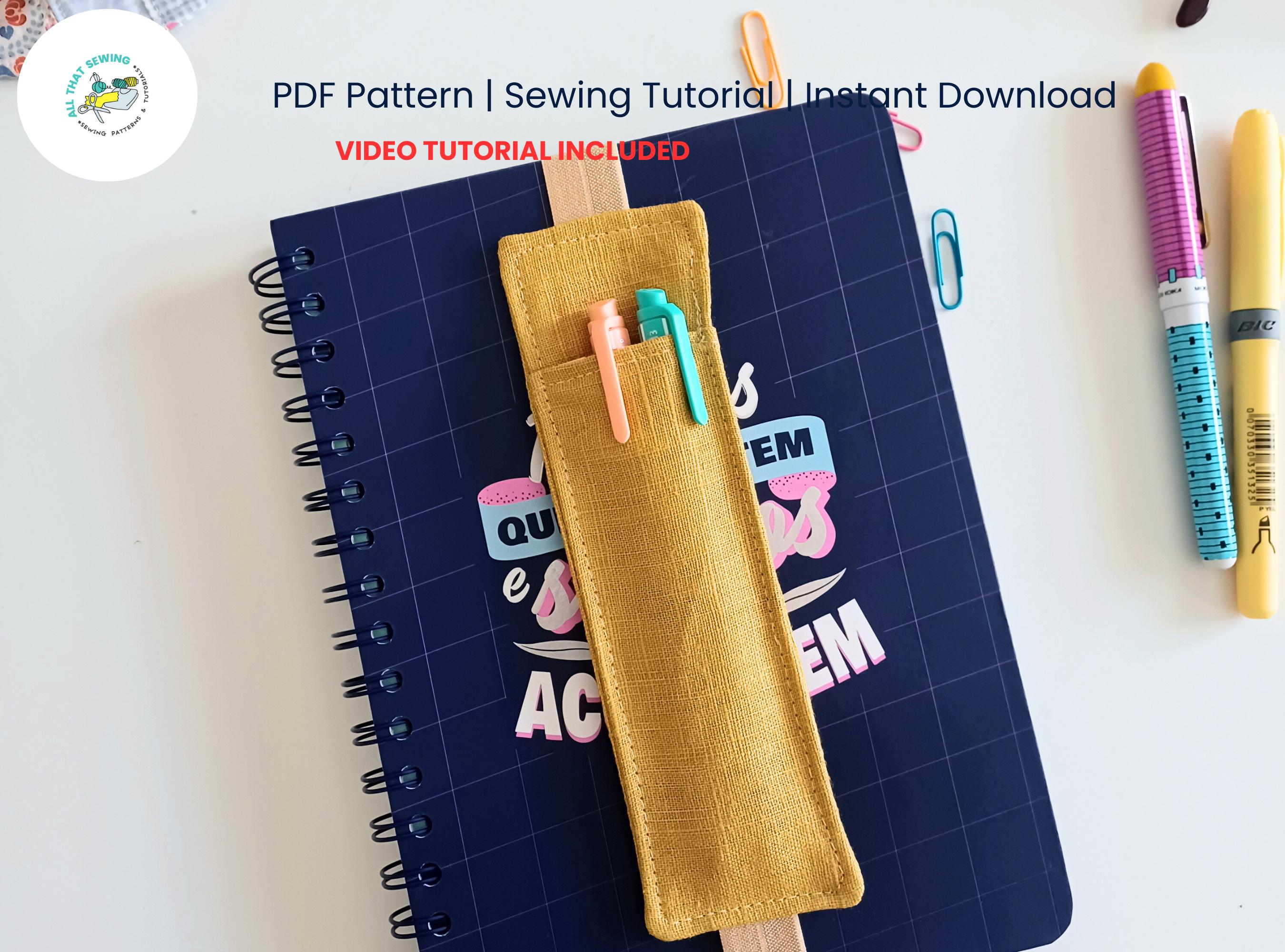 Bookmark Pen Holder Pattern, Notebook Pen Sleeve Tutorial, A5 Pen ...