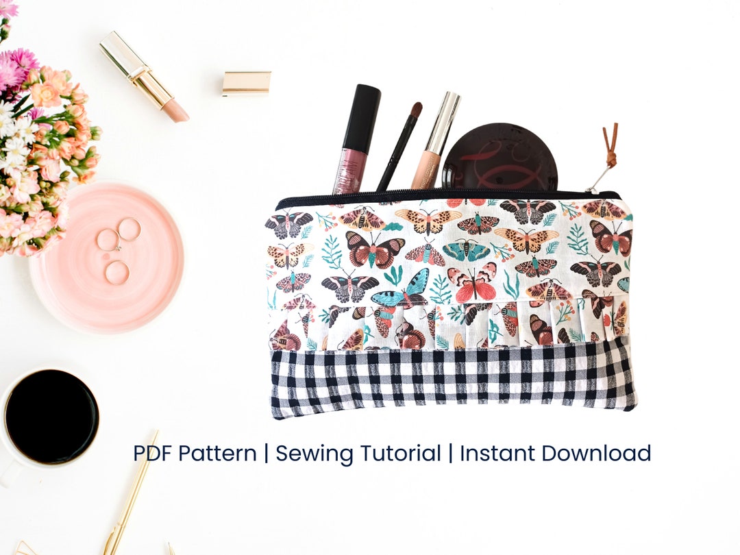 Ruffle Pouch Pattern, Makeup Bag Pattern, Zipper Pouch With Ruffle ...