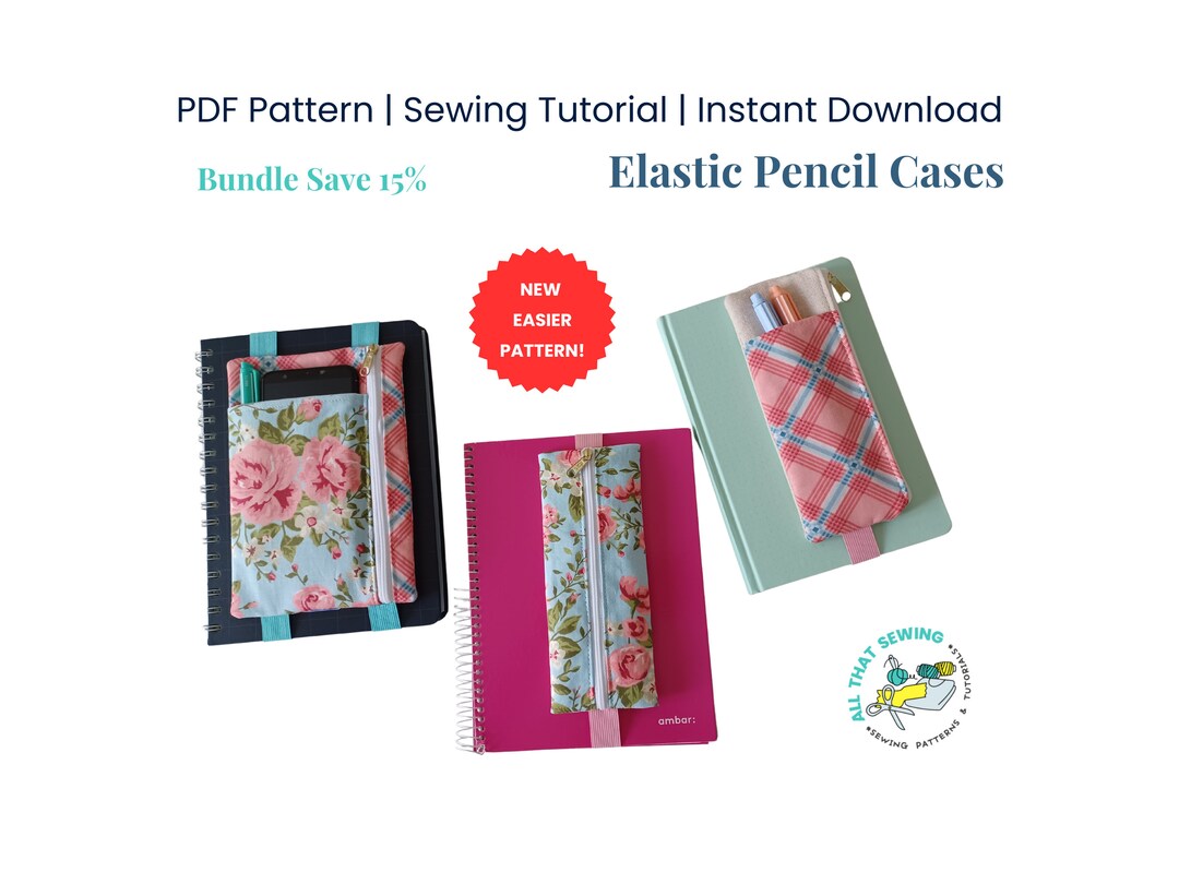 Elastic Pencil Case, Pen Sleeve Pattern, Planner Pouch, Elastic Pen ...