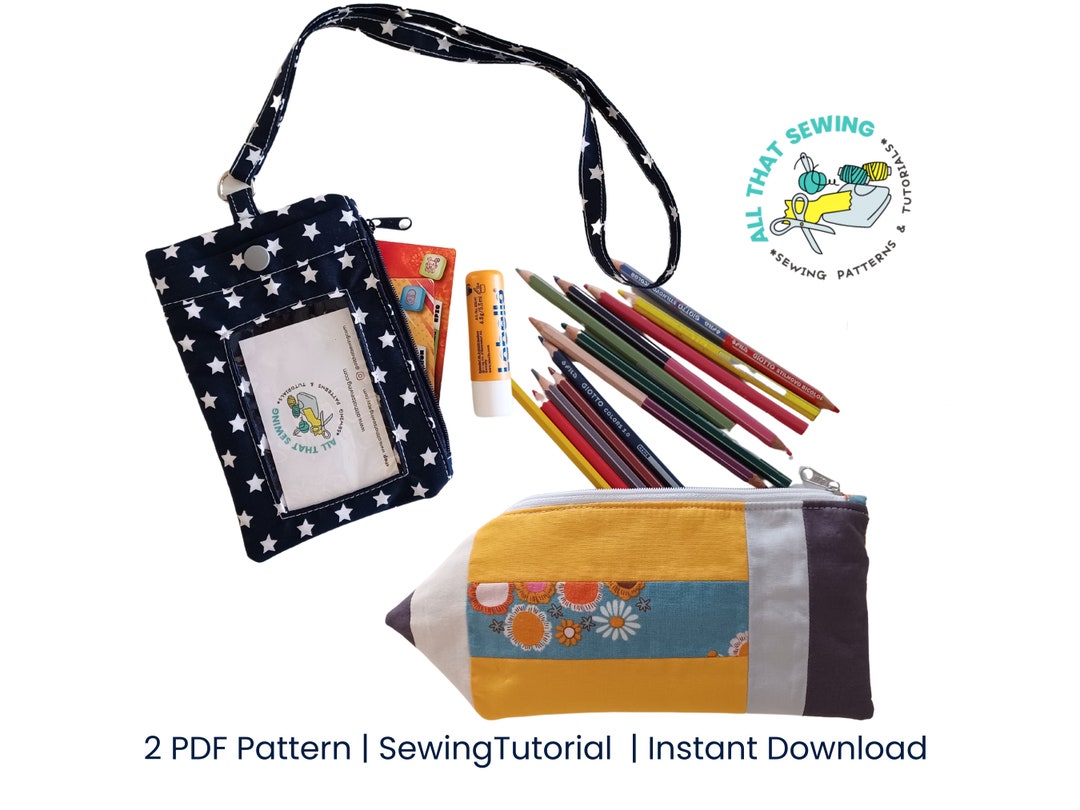 Photo ID Wallet Pattern, ID Holder Lanyard, Pencil Shaped Case Pattern ...