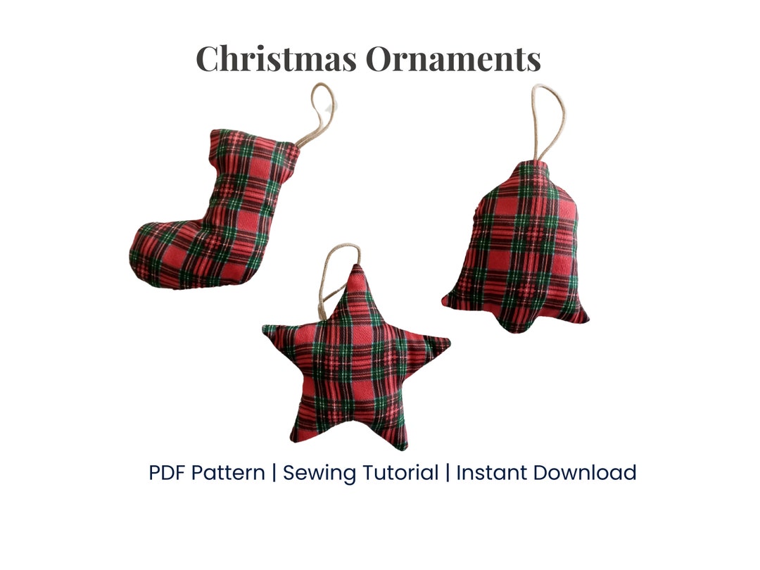 Christmas Ornaments PDF Pattern, Sewing Pattern for Christmas Crafts ...