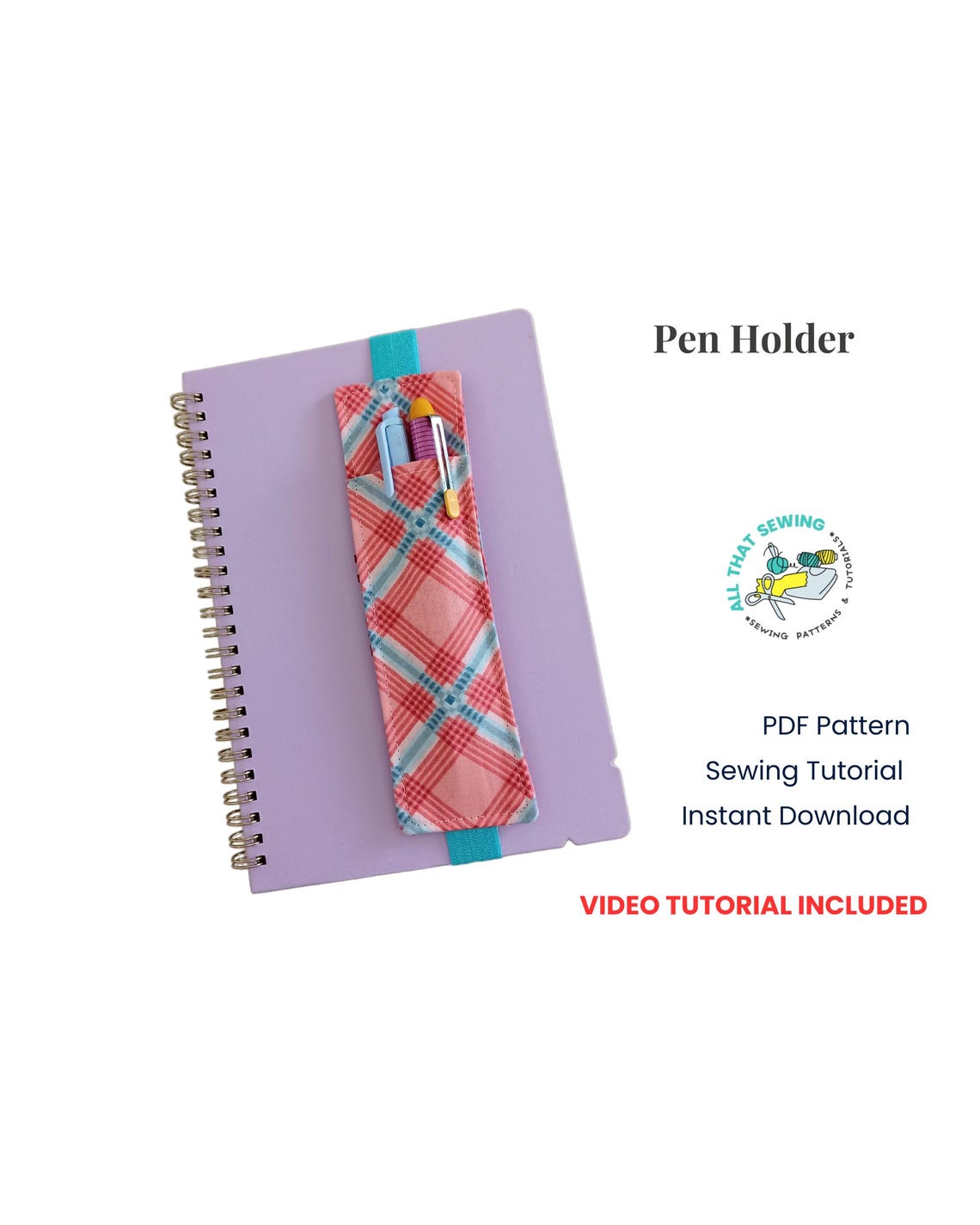 Journal Pen Holder Pattern, DIY Pen Holder for Notebook, Elastic ...