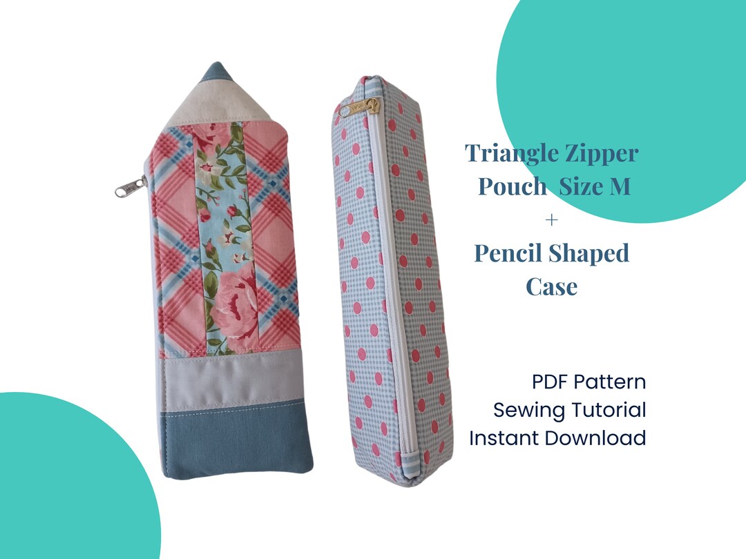 Pencil Pouch Pattern, Pencil Shaped Pouch, Pencil Case Pattern, Zipper ...