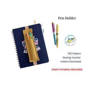 DIY Journal Pen Holder Pattern: Elastic A5 Notebook Sleeve (PDF Sewing ...