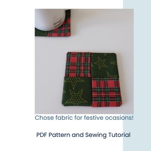 Fabric Coaster Pattern - Mug Rug Coaster Sewing Pattern PDF/ Quick Sew ...