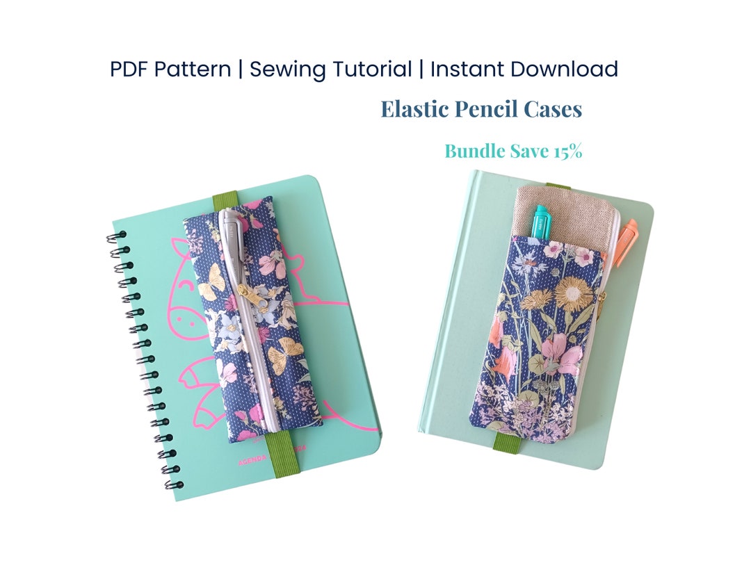 Elastic Pencil Case Bundle, Pen Sleeve Pattern, Pencil Case for ...