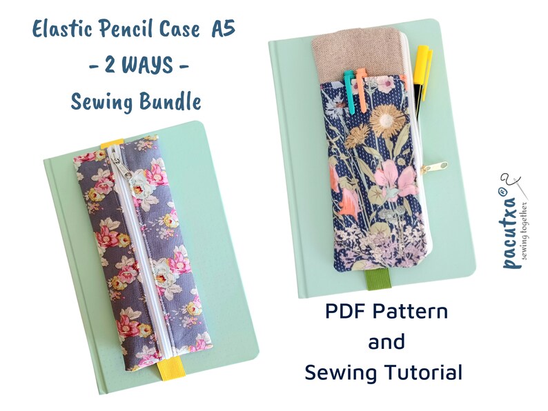 PDF Sewing Pattern Bundle Notebook Elastic Pencil Case - Etsy