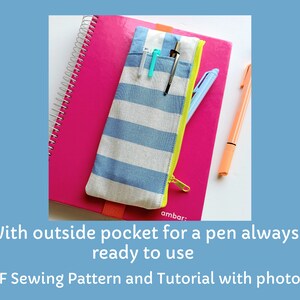 Notebook Elastic Pencil Case Sewing Pattern Zipper Pencil - Etsy