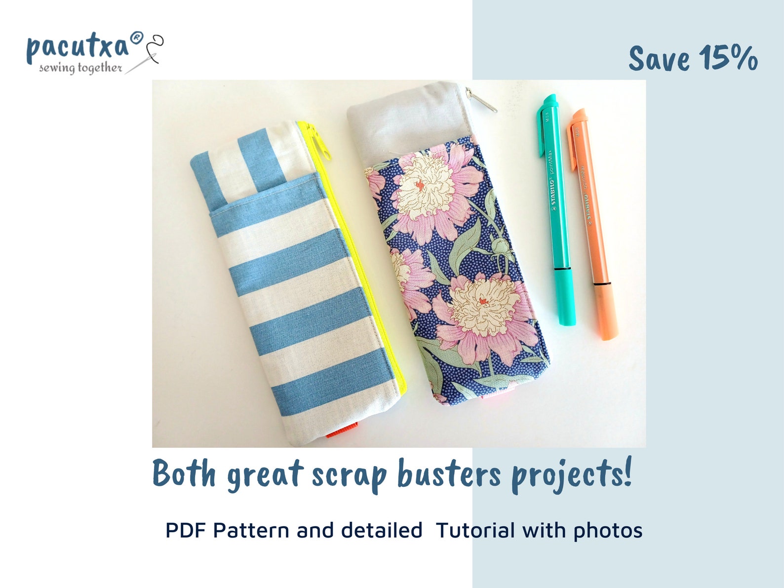 PDF Sewing Pattern Bundle Notebook Elastic Pencil Case - Etsy
