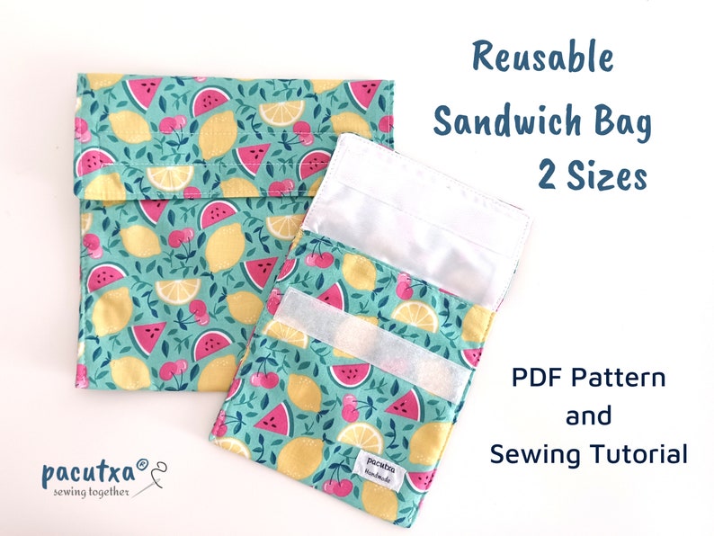 School Lunch Bag Sandwich Bag Pattern Reusable Sandwich Bag - Etsy
