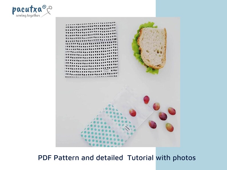 School Lunch Bag Sandwich Bag Pattern Reusable Sandwich Bag - Etsy