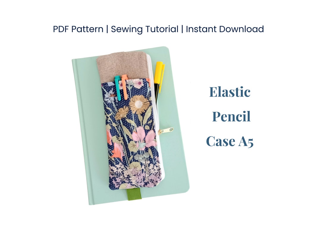 Notebook Elastic Pencil Case Sewing Pattern, Zipper Pencil Pouch PDF ...