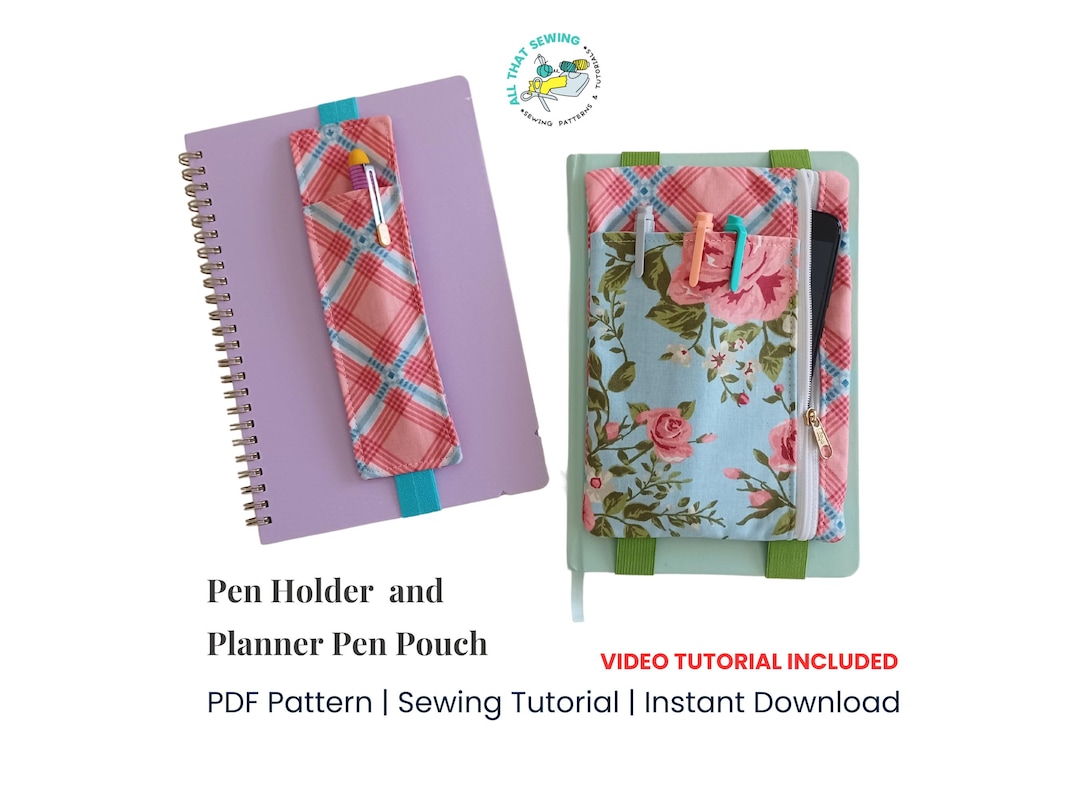 Elastic Pen Holder Bookmark Pattern, Pen Pouch A5 Notebook Pattern, PDF ...
