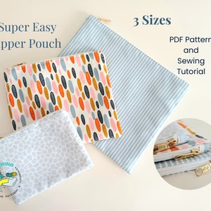 Super Easy Zipper Pouch PDF Sewing Pattern, Small Utility Pouch Sewing ...