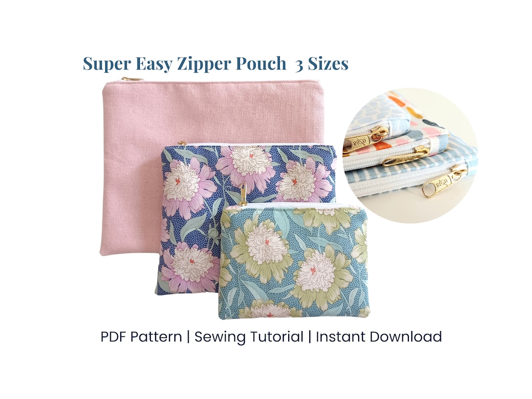 Super Easy Zipper Pouch PDF Sewing Pattern, Small Utility Pouch Sewing ...