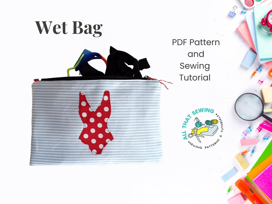 Swiming Suit Bag Pattern, Swim Bag for Girls, Wet Bag for School ...
