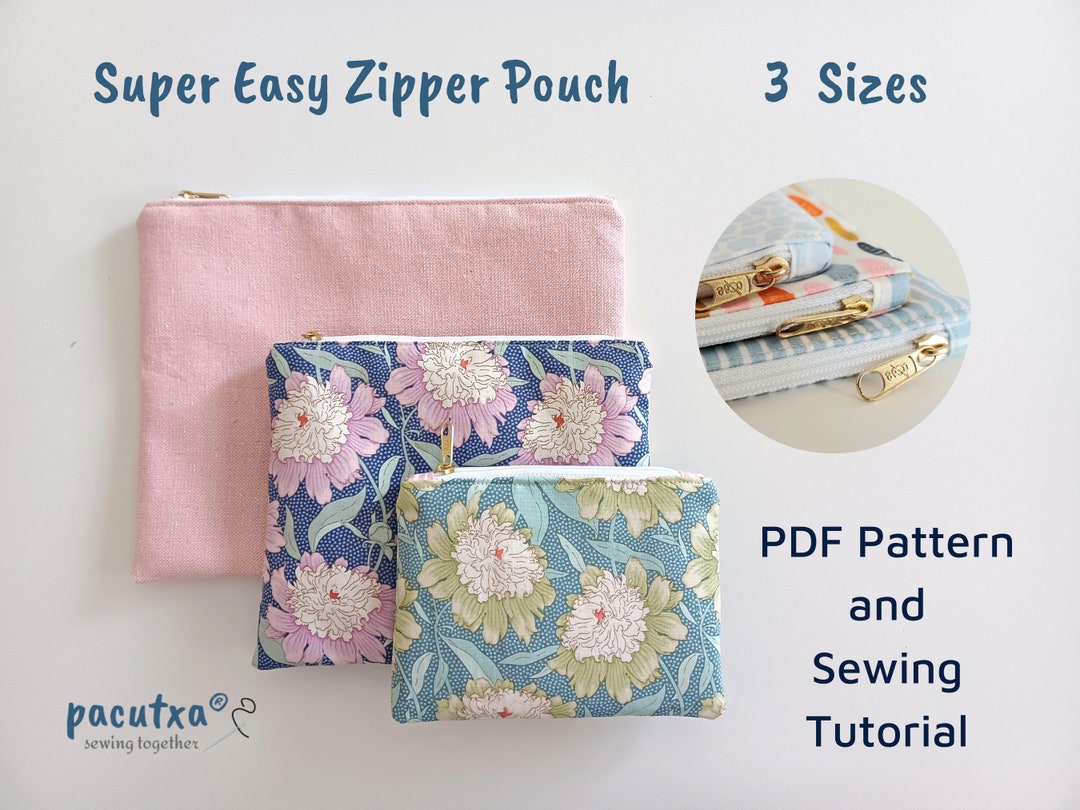 Super Easy Zipper Pouch PDF Sewing Pattern Small Utility - Etsy