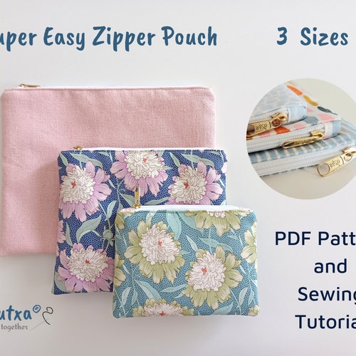 Super Easy Zipper Pouch PDF Sewing Pattern Small Utility - Etsy
