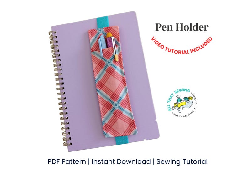 Bookmark Pen Holder Pattern, Notebook Pen Sleeve Tutorial, A5 Pen ...