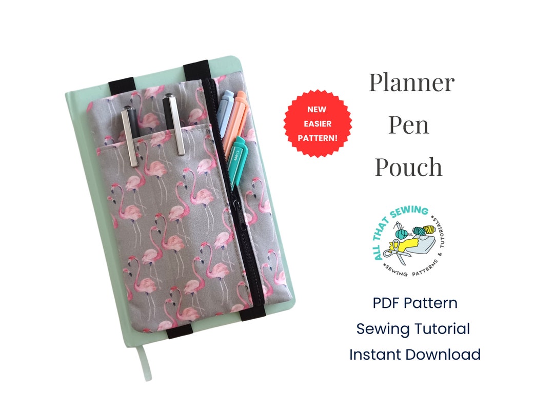 Planner Pouch Pattern, Zipper Pencil Case for Book, Journal Pen Pouch ...