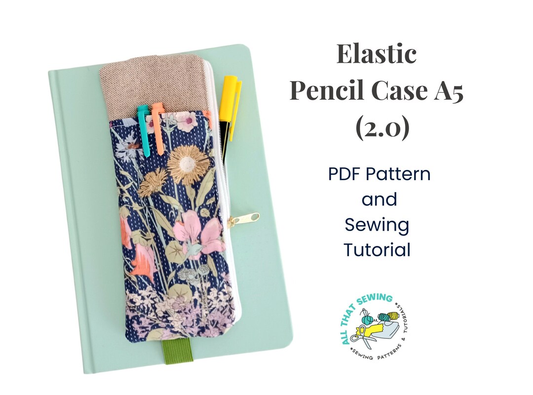 Notebook Elastic Pencil Case Sewing Pattern Zipper Pencil - Etsy