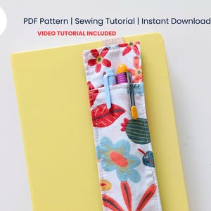 Bookmark Pen Holder Pattern, Notebook Pen Sleeve Tutorial, A5 Pen ...