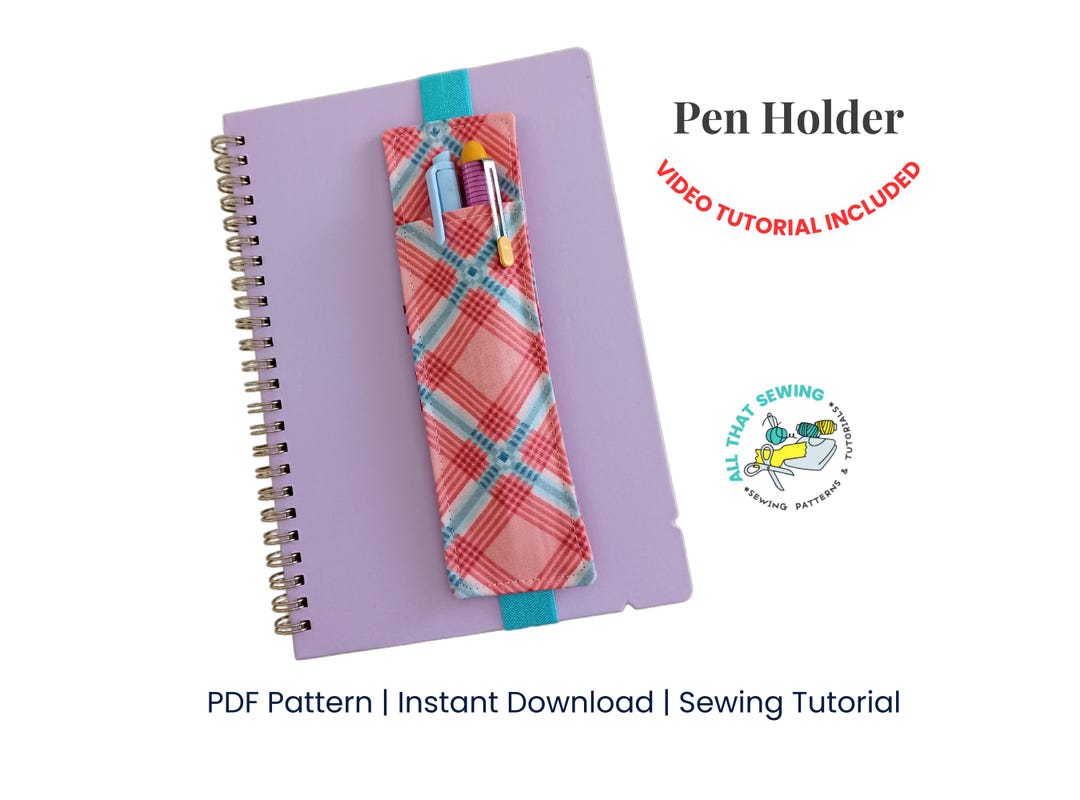 Journal Pen Holder Pattern, DIY Pen Holder for Notebook, Elastic Bookmark Video Tutorial, Pen ...