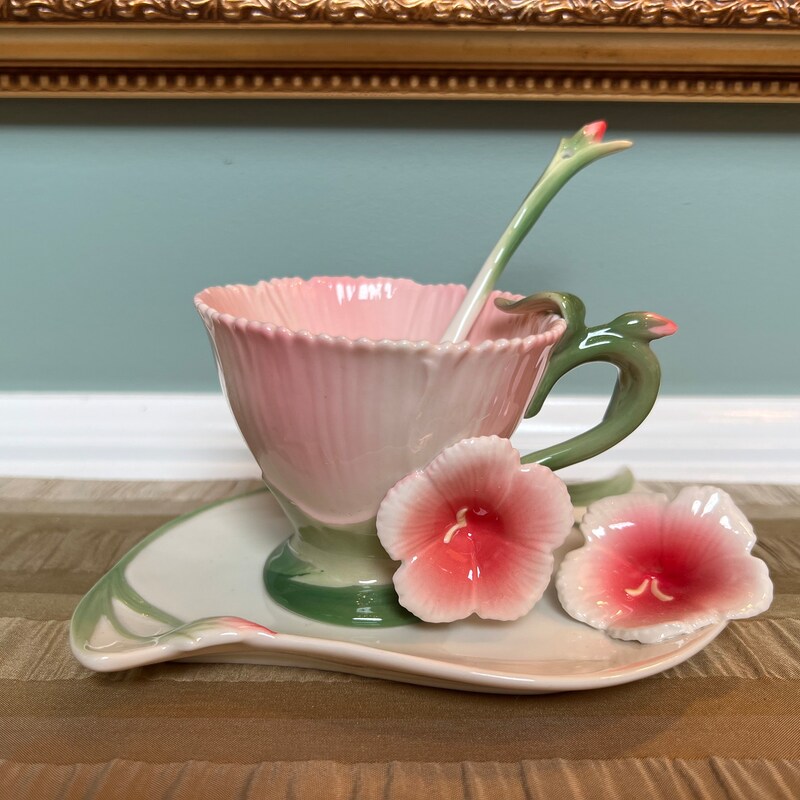Pink Flower Tea Cup - Etsy
