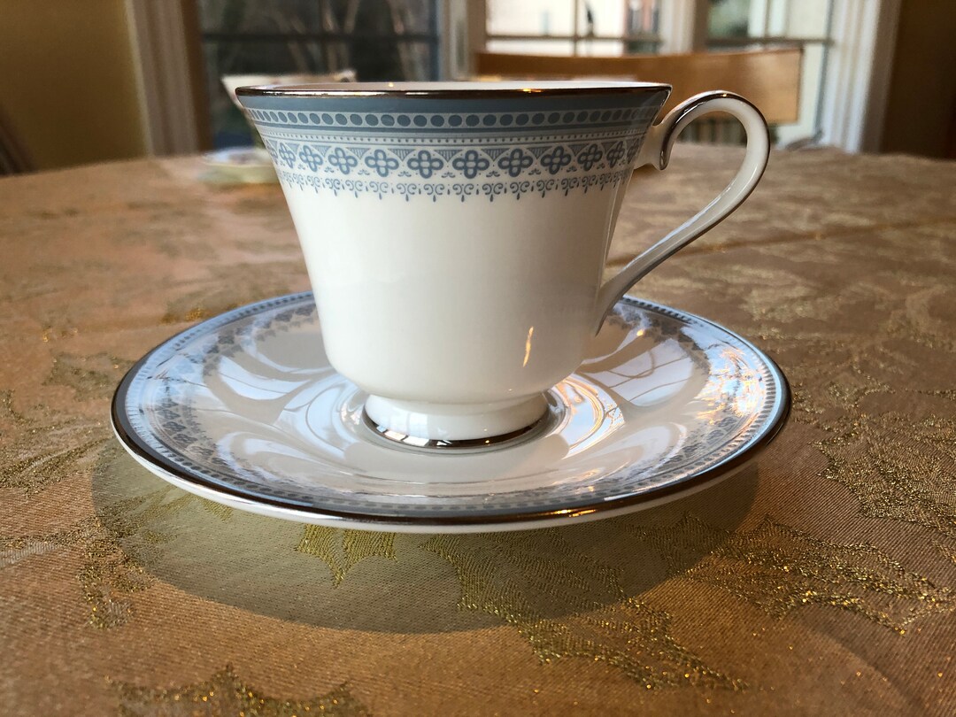 Royal Doulton “lorraine” Light Blue and White Teacup and Saucer ...