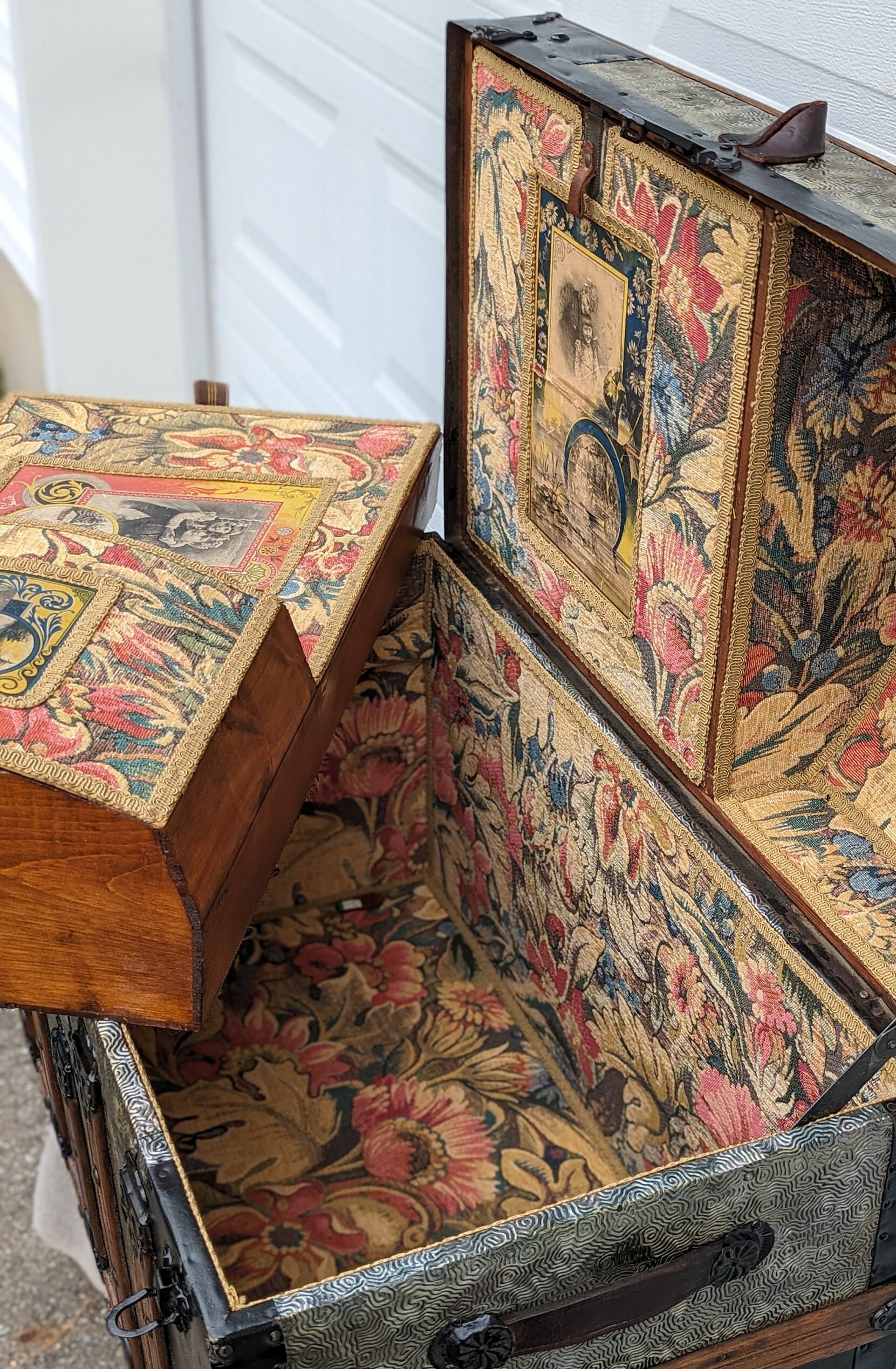 RARE Museum Find Stunning 1800's Wood and Tin Immigrant Steamer Trunk ...